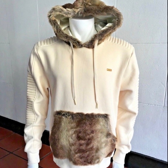 Fashion | Shirts | Mens Faux Fur Ivory Hoodie | Poshmark